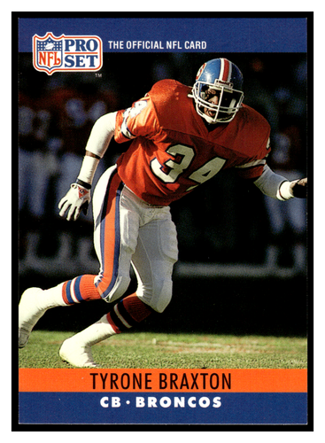1990 Pro Set Tyrone Braxton #87 Denver Broncos | eBay