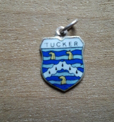 Tucker Coat of Arms / Family Crest Silver Plated Enamel Charm | eBay