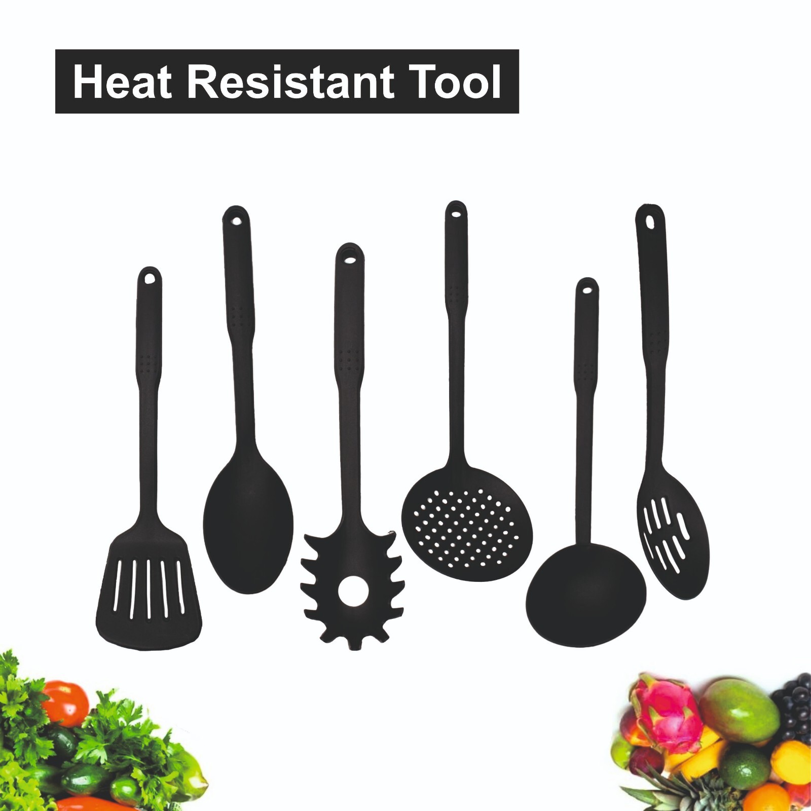 SUL 6-Piece Kitchen Utensils Sets / Modern & Stylish Black Colours NON ...