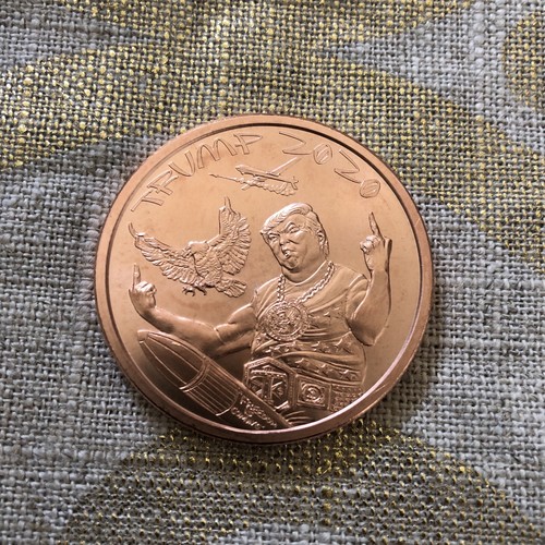Trump 1 OZ .999 Copper Silver Shield Round Coin Maga Middle Fingers ...