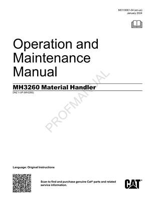 Caterpillar MH3260 Material Handler Operators Maintenance Manual | eBay