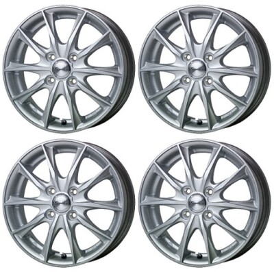 4x Exceeder E06 13x4.0 +45 4x100 MS Silver Light Track Rims Kei Tora ...