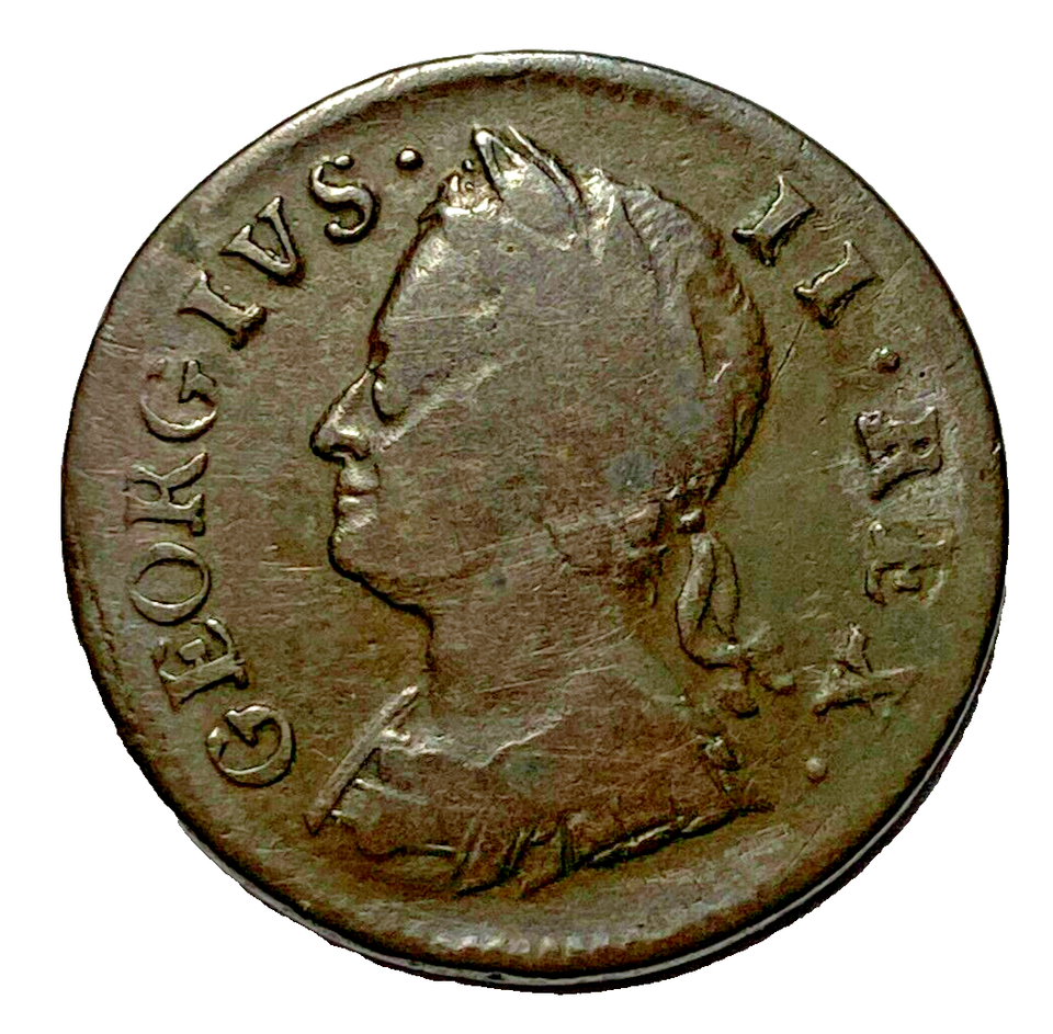 GREAT BRITAIN, George II, Farthing (2): 1749, 1754, KM# 581.2, Spink ...