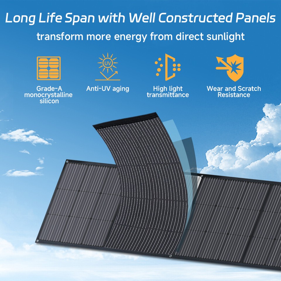 200W Solar Panel Foldable Solar Blanket Adjustable Kickstand for ...