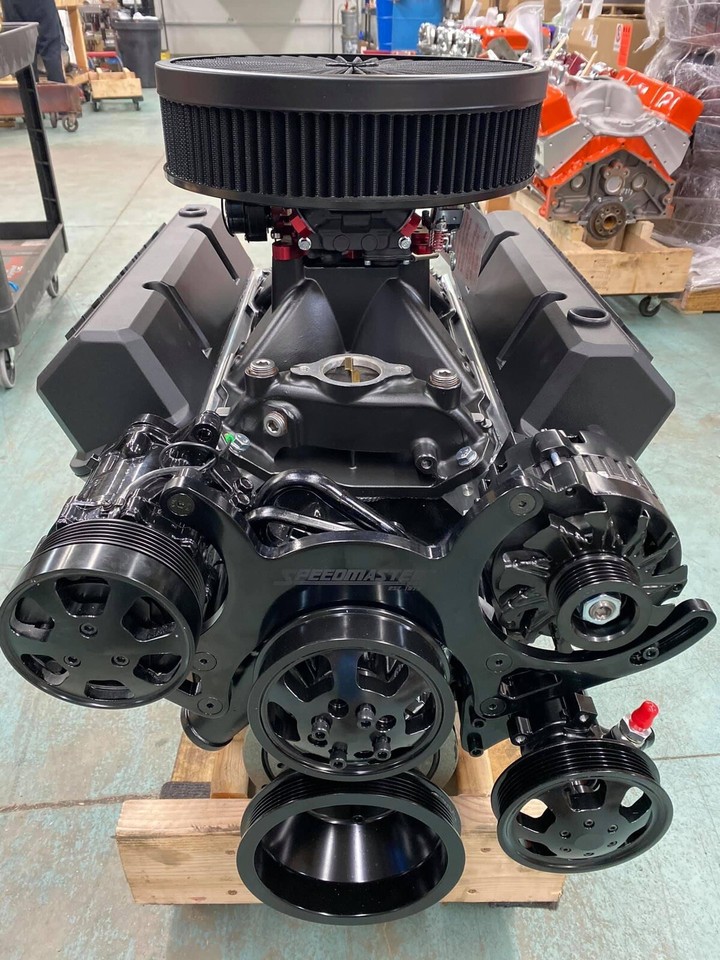 383 R STROKER CHEVY CRATE ENGINE A/C 526hp ROLLER TURNKEY PRO STREET ...