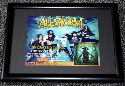ALESTORM band framed 2017 no graves the sea ALBUM A4 original promo ART ...