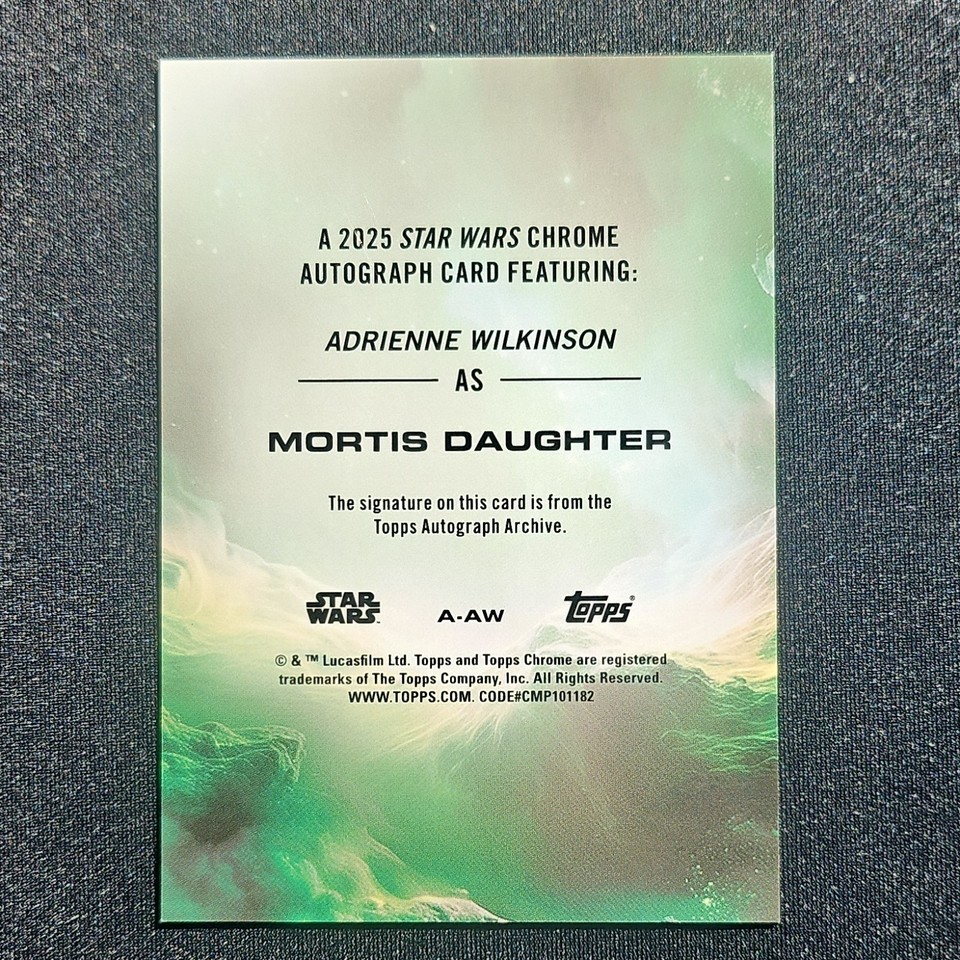 Star Wars 2025 Topps Chrome Mortis Daughter Autograph Adrienne ...