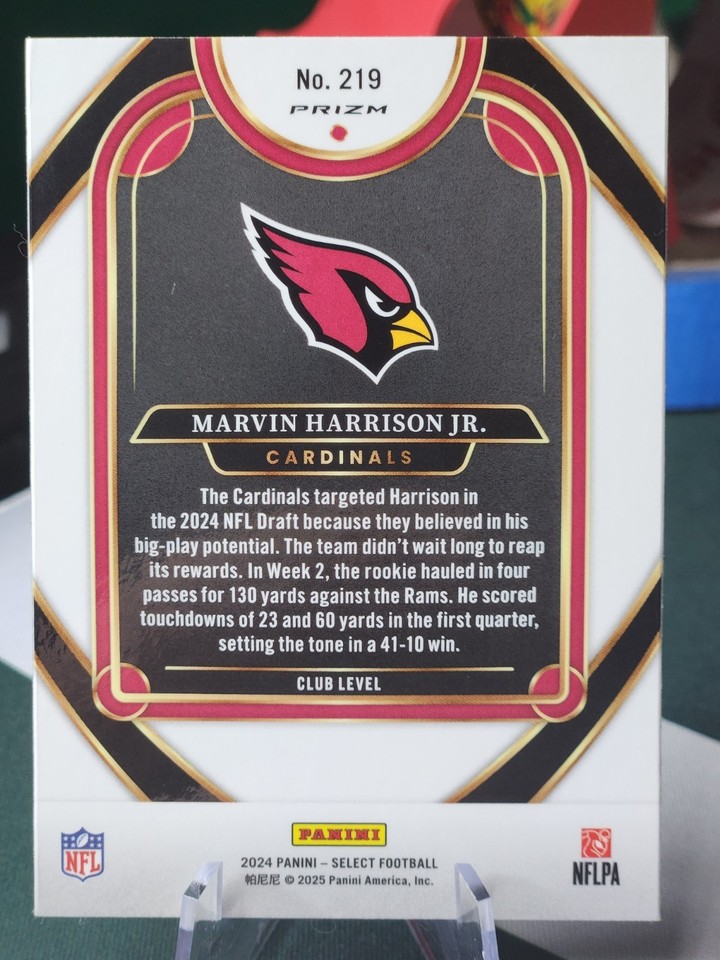 2024 Panini Select - Club Level Marvin Harrison Jr. #219 Black & Red ...