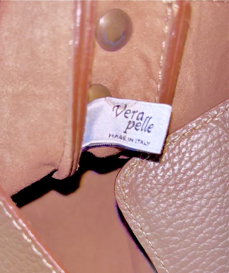 Sundance Gray Pebbled Leather Handbag Purse. Made In Italy | eBay