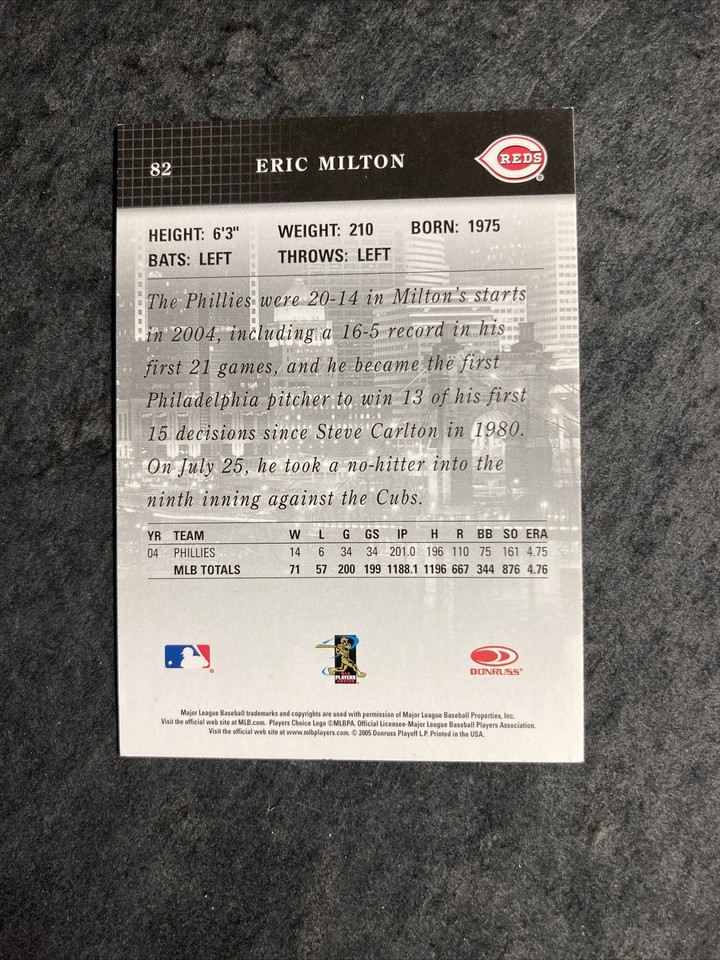 2005 Donruss Studio Eric Milton Card | eBay