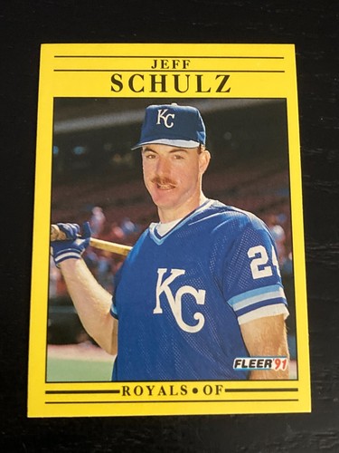 1991 Fleer JEFF SCHULZ RC #568 vintage baseball card - KC Royals rookie ...