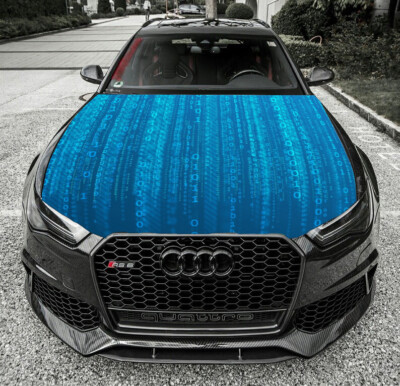 Car or Truck Hood Vinyl Wrap Graphics Decals Blue Matrix Custom Sticker ...