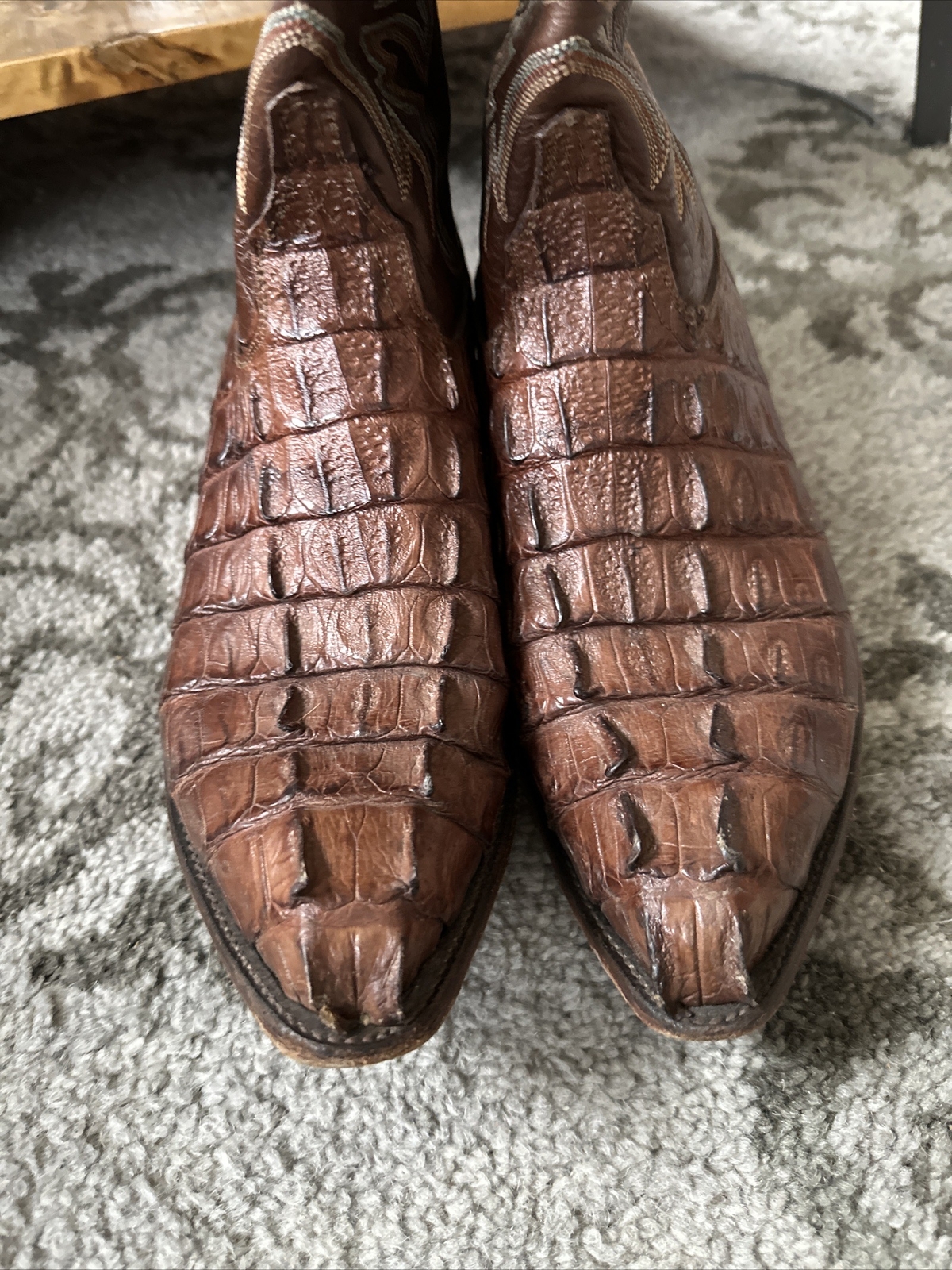 Lucchese Crocodile Leather Cowboy Boots Men’s 9EE Wom… - Gem