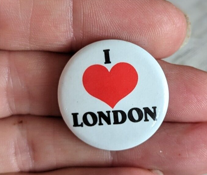 Vintage I Love Heart London 1980's City UK Britain Tower Bridge Badge ...