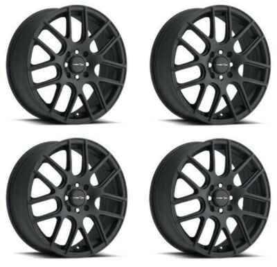 Set 4 17" Vision Street 426H Cross Matte Black Wheels 17x7.5 5x4.25 ...