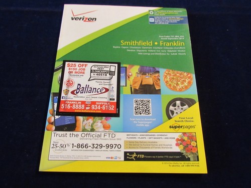 2014 Smithfield Franklin Virginia TELEPHONE Phone book White/Yellow ...