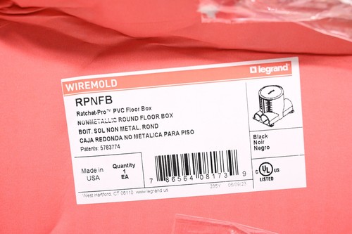 Wiremold RPNFB Ratchet-Pro PVC Floor Box, Round, Dual Service (DAMAGED ...