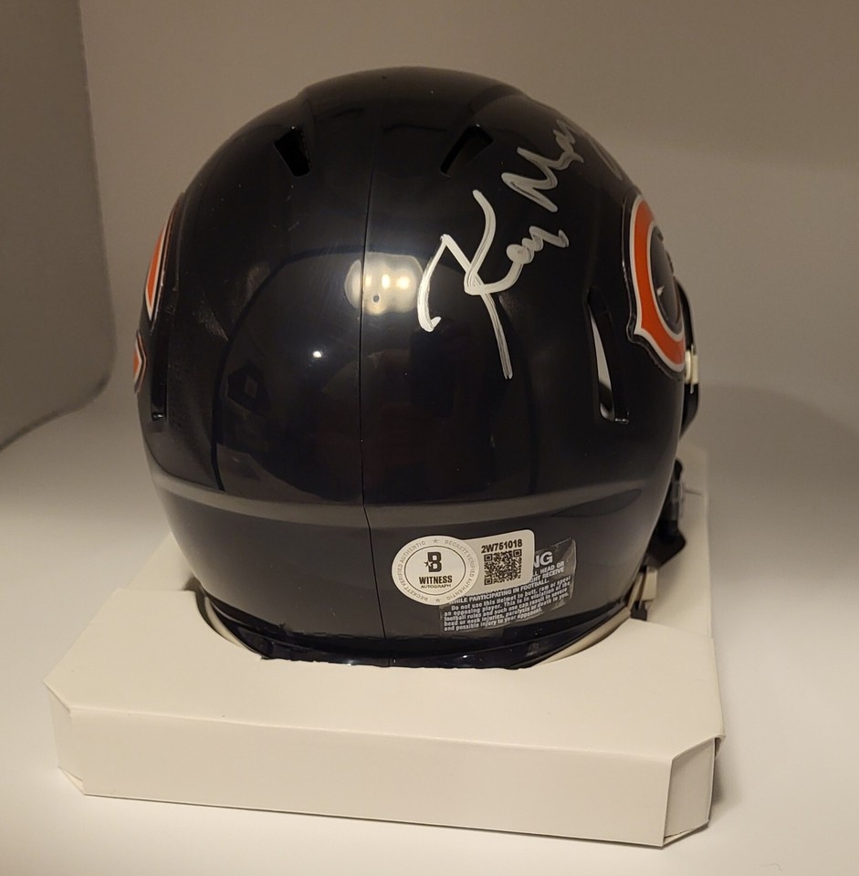 Ken Margerum signed 1985 Chicago Bears Riddell mini helmet Beckett BAS ...