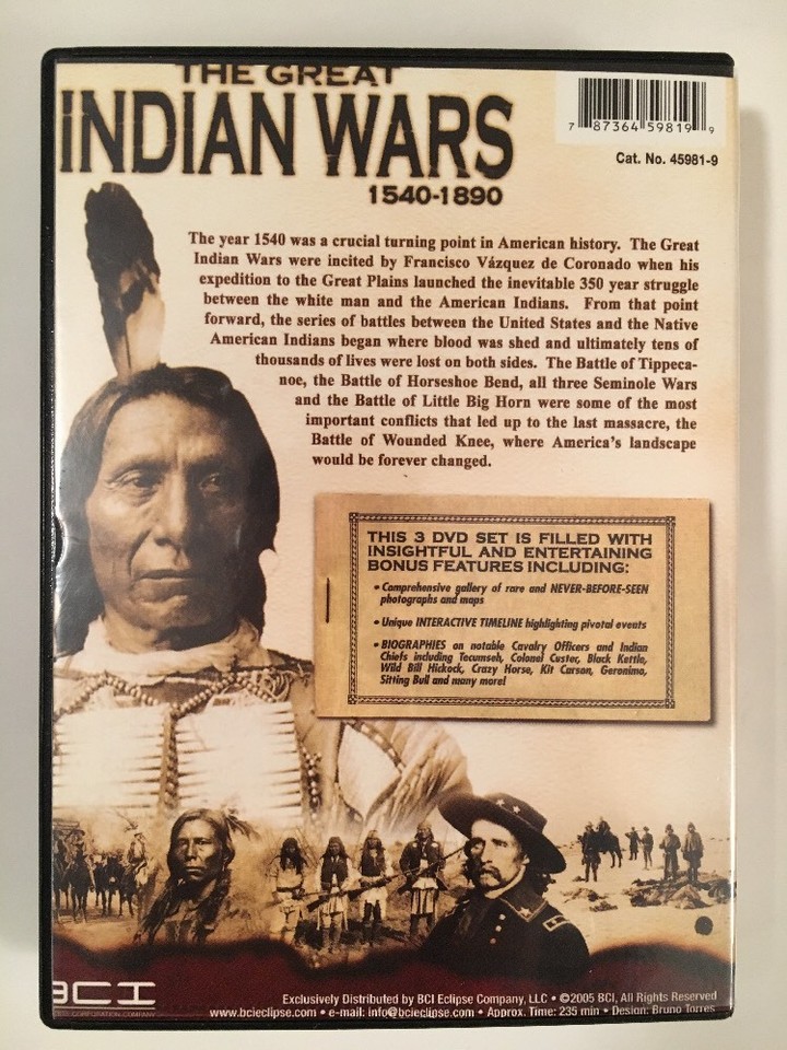 The Great Indian Wars: 1540-1890 3 DVD's 787364598199| eBay