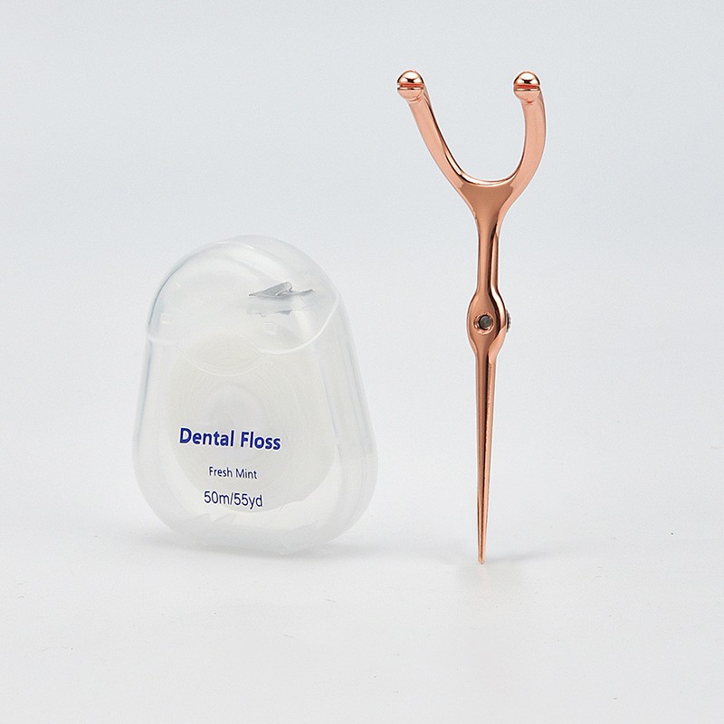 Stainless Steel Toothpick Dental Floss Reusable Flossing Holder Teeth ...