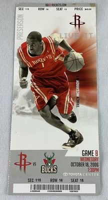 NBA 2006 10/18 Milwaukee Bucks at Houston Rockets PRESEASON Ticket | eBay