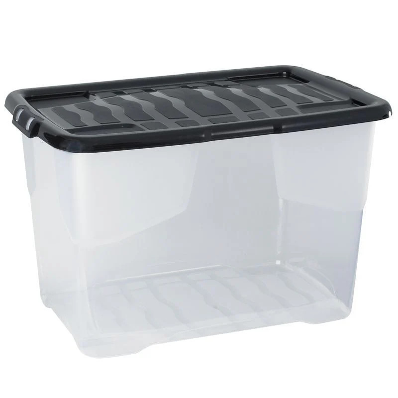 65 Litre Large Plastic Storage Box with Lid – Durable Stackable ...
