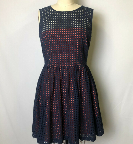 French Connection Dress Size 10 Multicolor Eyelet Lining Pockets ...