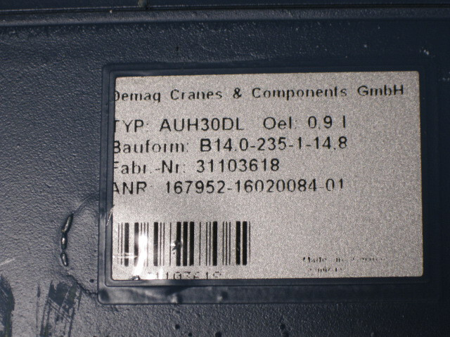 Demag Cranes Gearbox AUH30DL | eBay