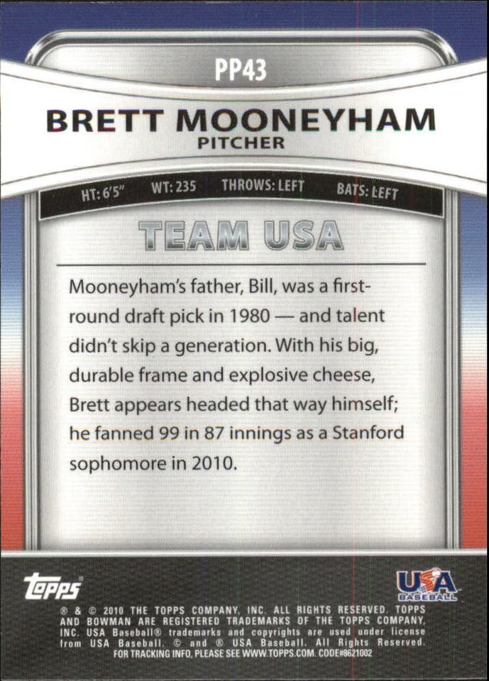 2010 Bowman Platinum Prospects #PP43 Brett Mooneyham - NM-MT | eBay
