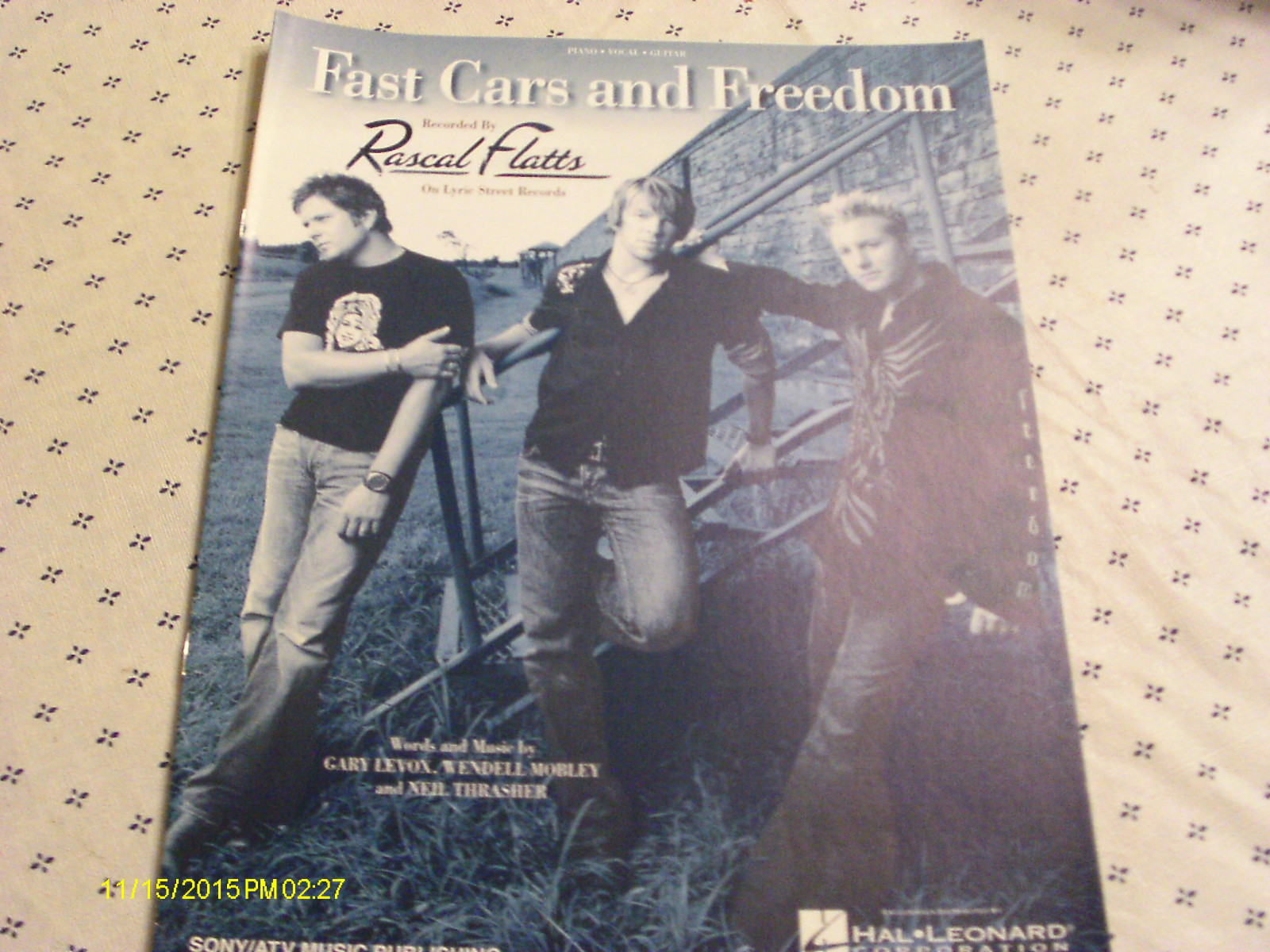 Rascal Flatts Fast Cars And Freedom 2001 Photo Sheet Music | eBay