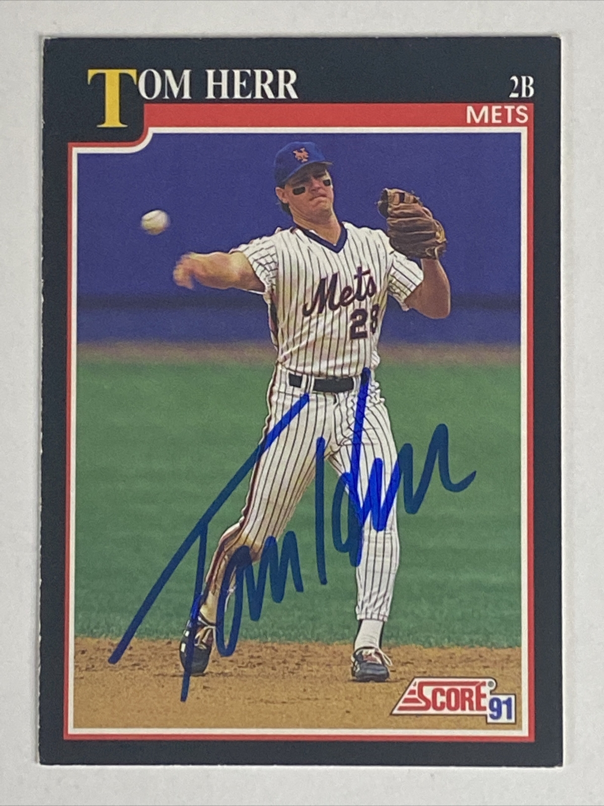 Tom Herr Signed 1991 Score Mets Autograph | eBay