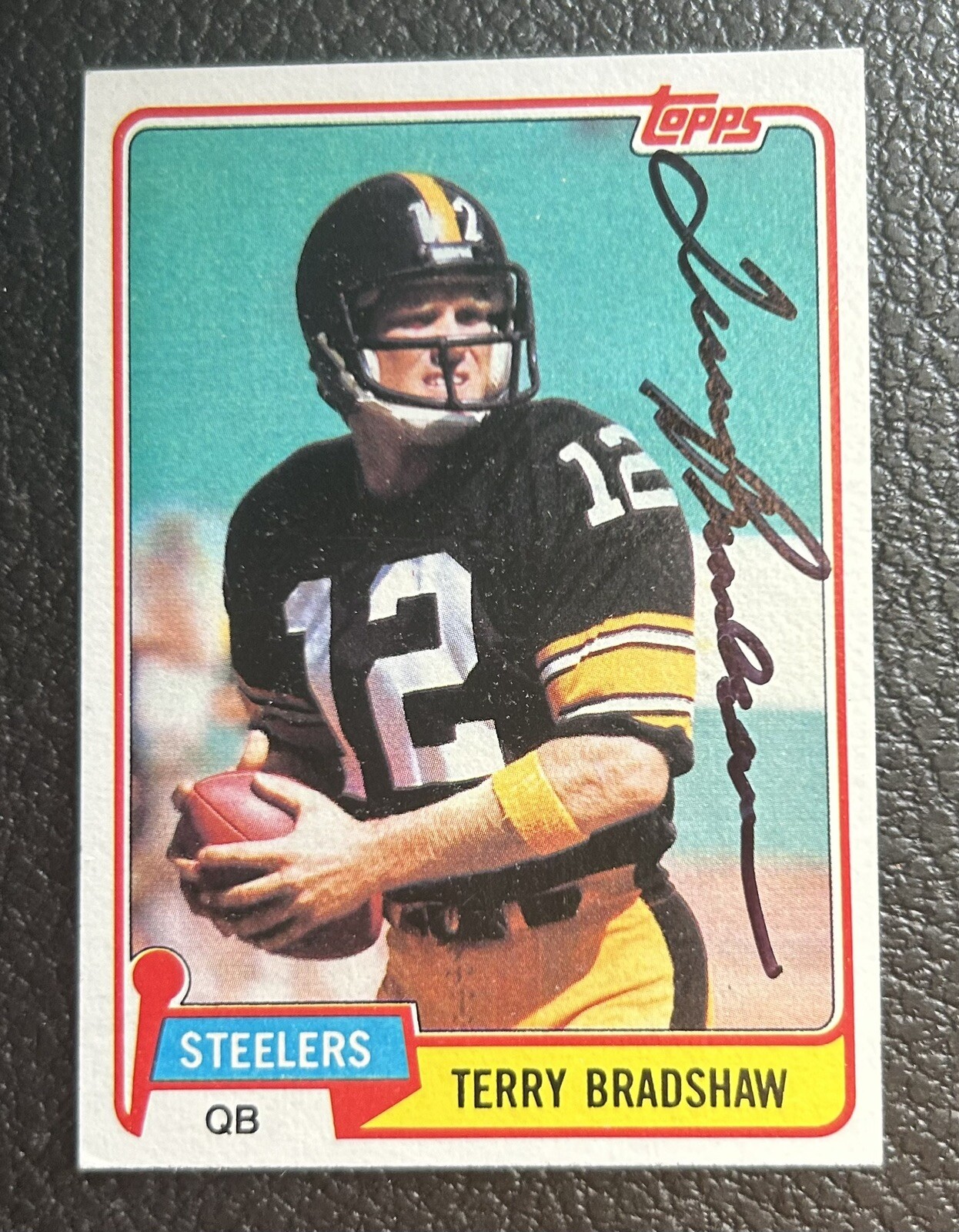 Terry Bradshaw Signed Autographed 1981 Topps Card #375 Pittsburgh ...