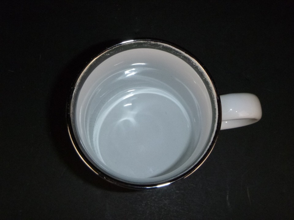 Vtg General Electric GE Coffee Mug Cup Silver Stripes Advertising ...