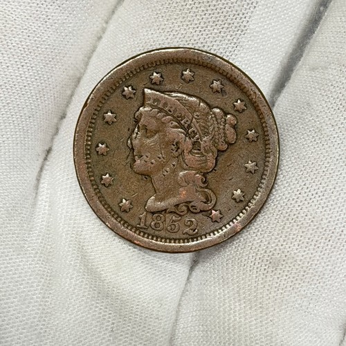 1852-P 1c Coronet Matron Liberty Head Large Cent One Penny Philadelphia ...
