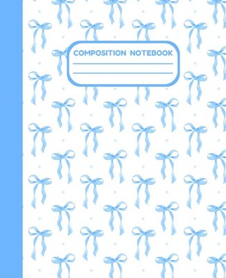 Cute Preppy Aesthetic Composition Notebook with Blue & White Pastel ...