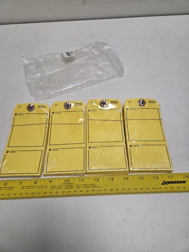Electromark Yellow Numbered Claim Check/Tag T399YL 3VCX7 Lot Of 100 | eBay