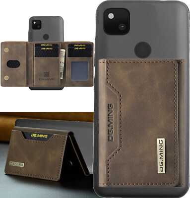 For Google Pixel 4A 4G Case 2in1 Detachable Magnetic TPU+Wallet Credit ...