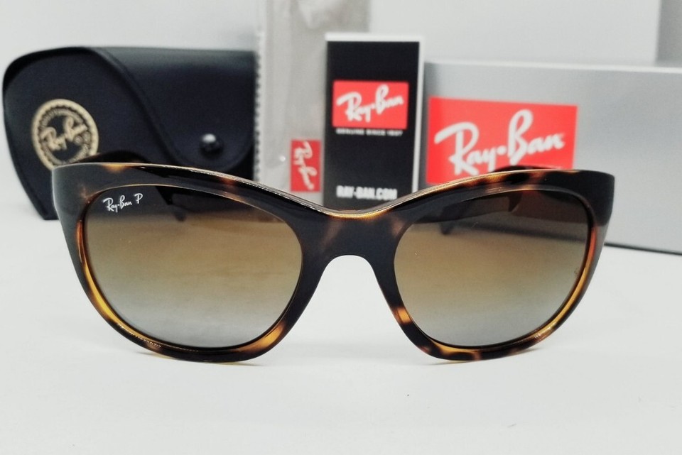 RAY BAN tortoise POLARIZED brown gradient RB4216 710/T5 56 sunglasses ...