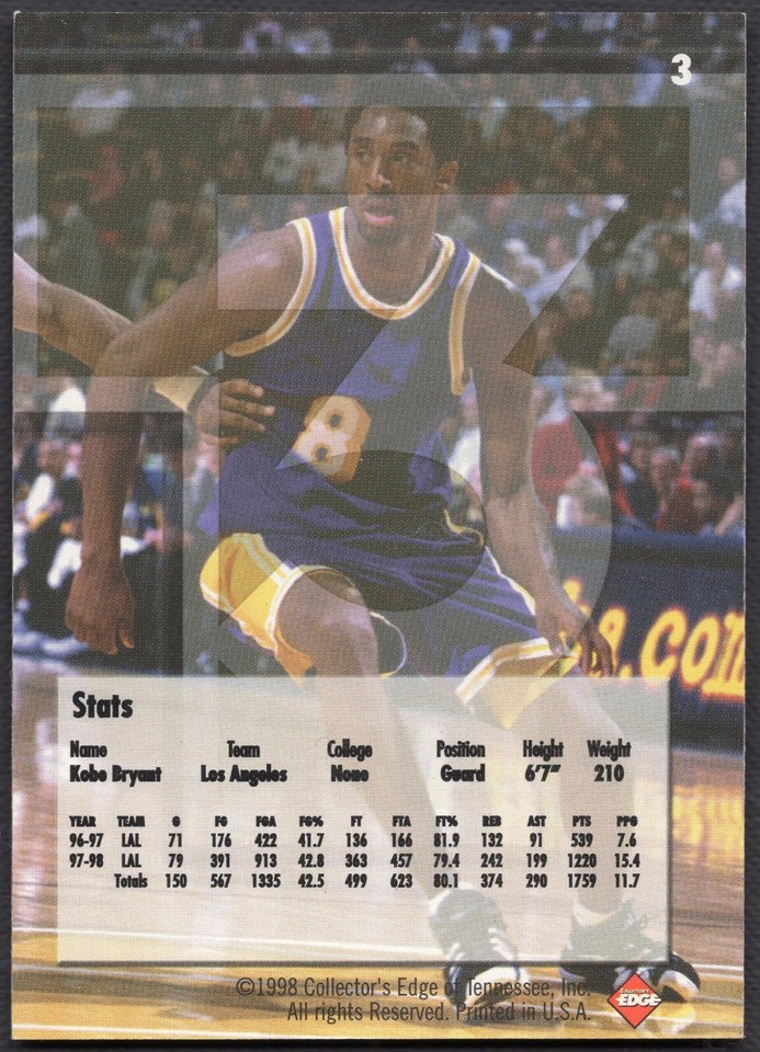 NBA Single Trading Cards Kobe Bryant Los Angeles Lakers | eBay