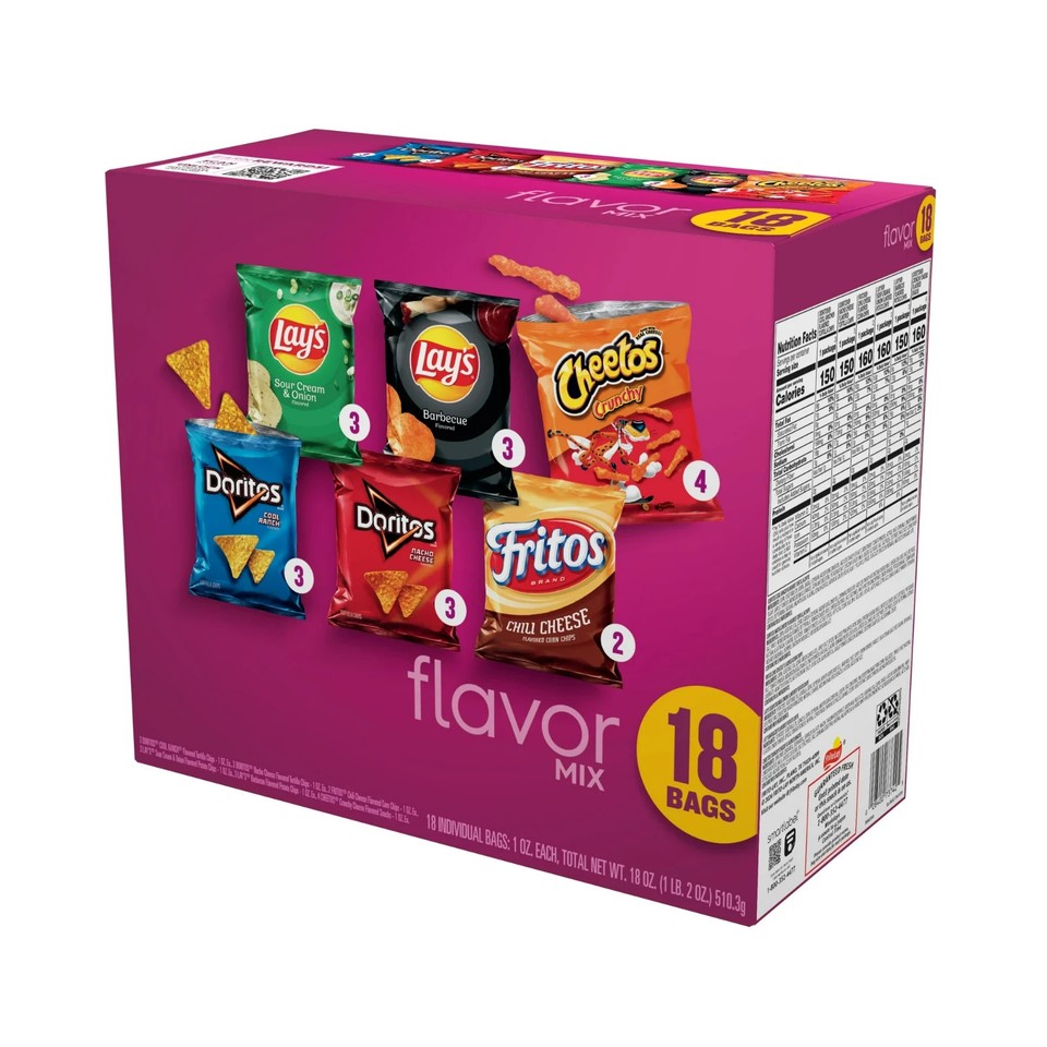 Frito Lay Flavor Mix Chips Variety Pack, 1 oz, 18 Count FREE SHIPPING ...