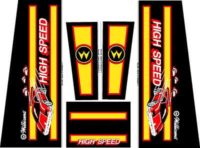 Williams High Speed Pinball Machine Cabinet Decals | eBay