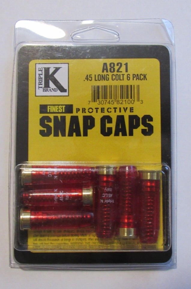 .45 45 Long Colt 45LC Snap Caps 6PK TRIPLE K SPRING LOADED PRIMER BRASS ...