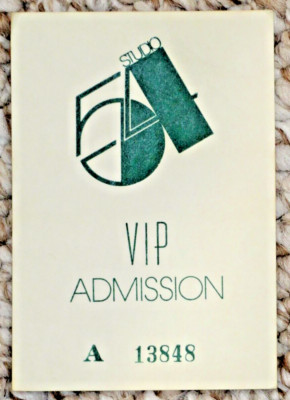 STUDIO 54 ORIGINAL VIP ADMISSION PASS 1980's - SEQUENTIALLY NUMBERED | eBay