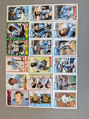 Detroit Lions Team Lot Of 18 Cards 1972-87 Topps Football NFL | eBay