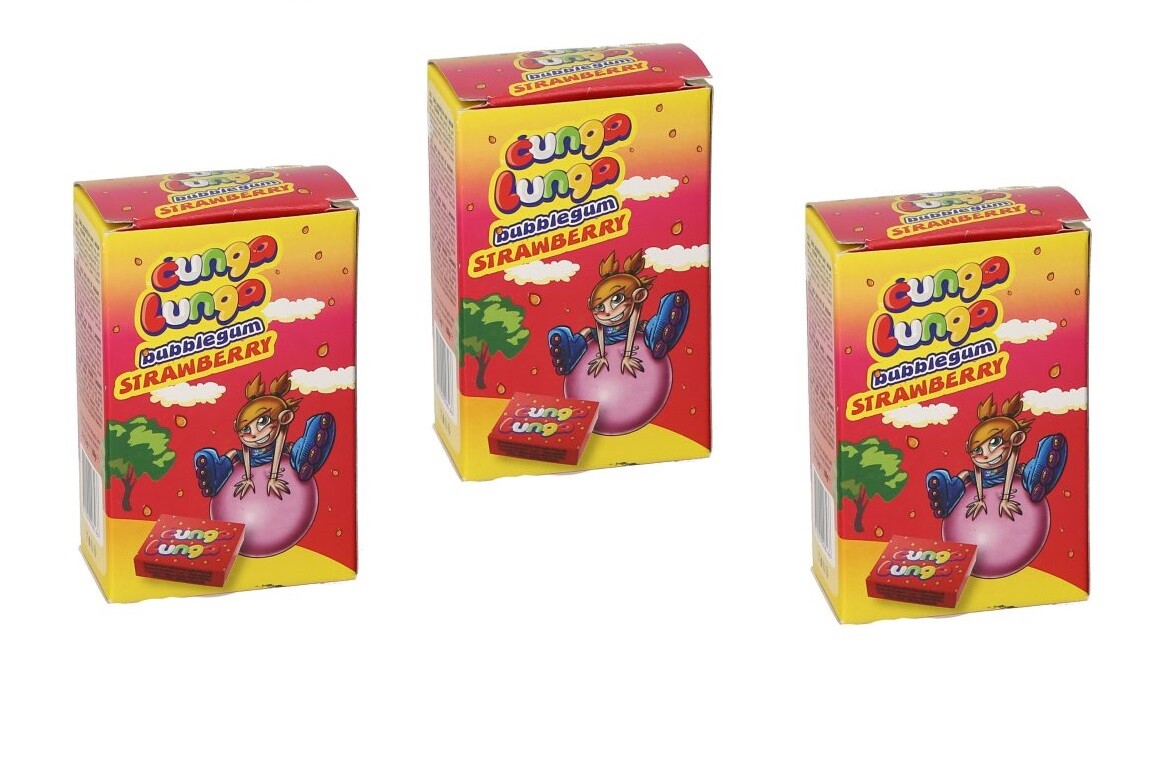 3x Cunga Lunga Strawberry/JAGODA Chewing Gum 30/1 108g FREE SHIPPING | eBay