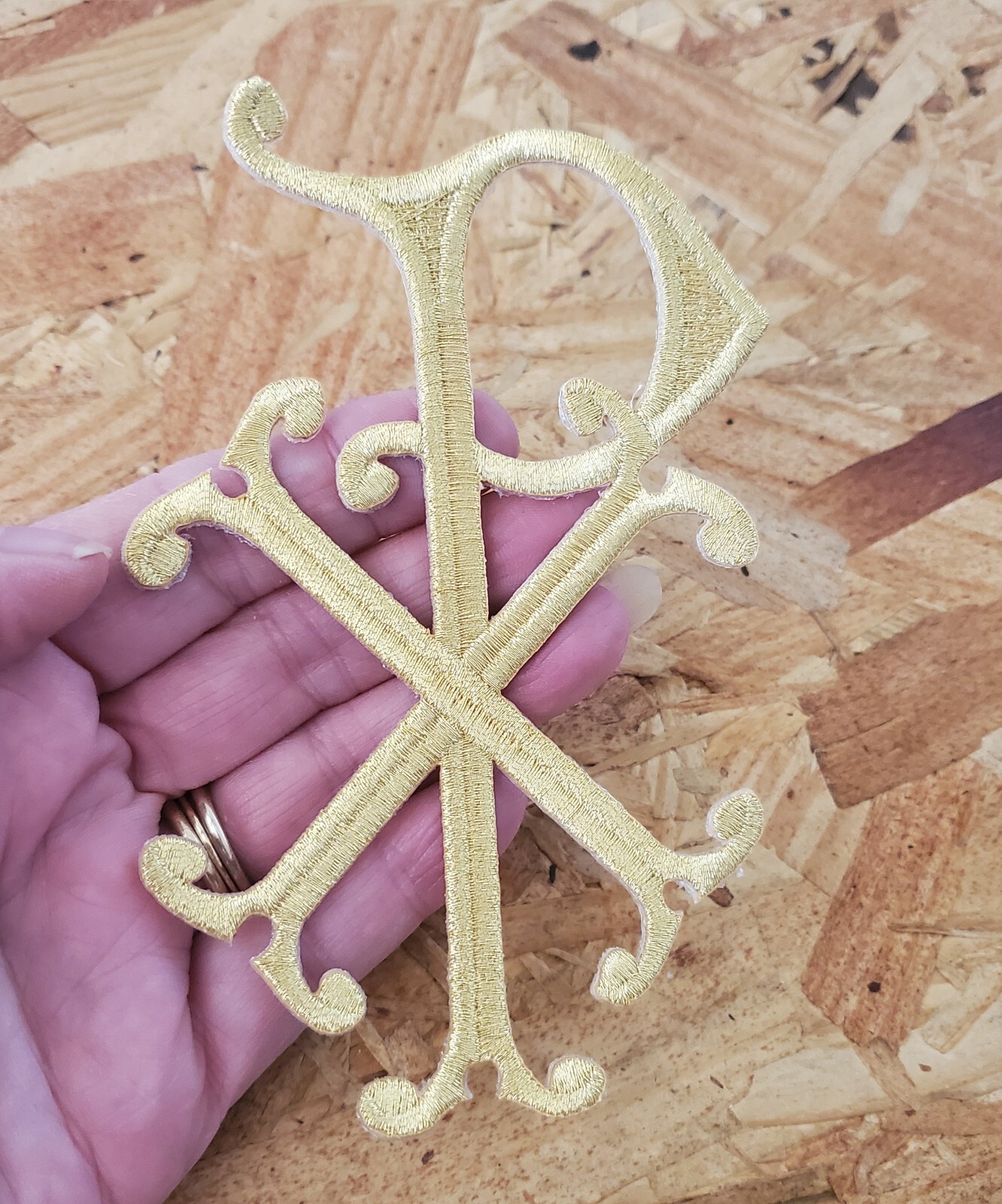 5"H Gold Metallic Chi-Rho Christogram-Liturgical-Embroidered Iron On ...