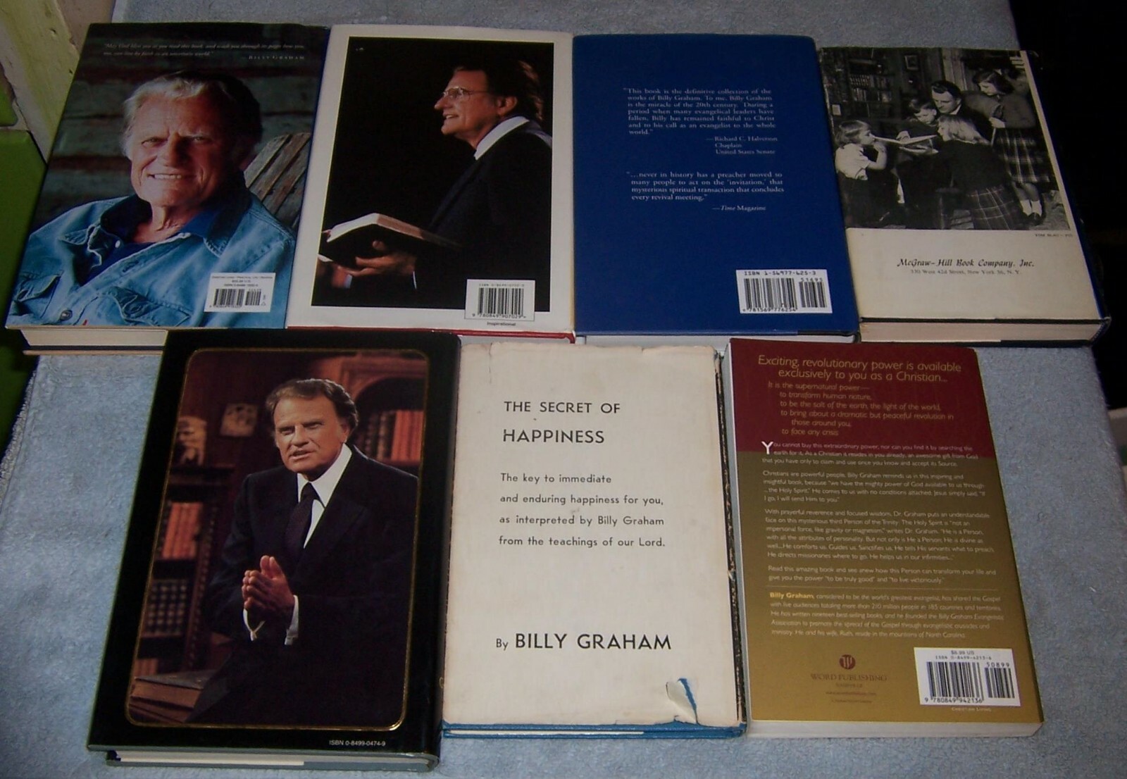 Lot of 7 Billy Graham Books Faithful Christian Secret of Happiness The ...