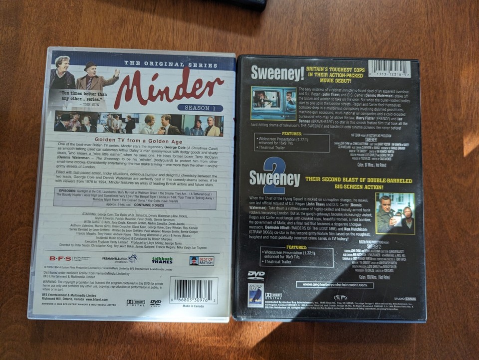Sweeney 1 2 DVD Minder Season 1 Dennis Waterman John Thaw 70's UK crime ...
