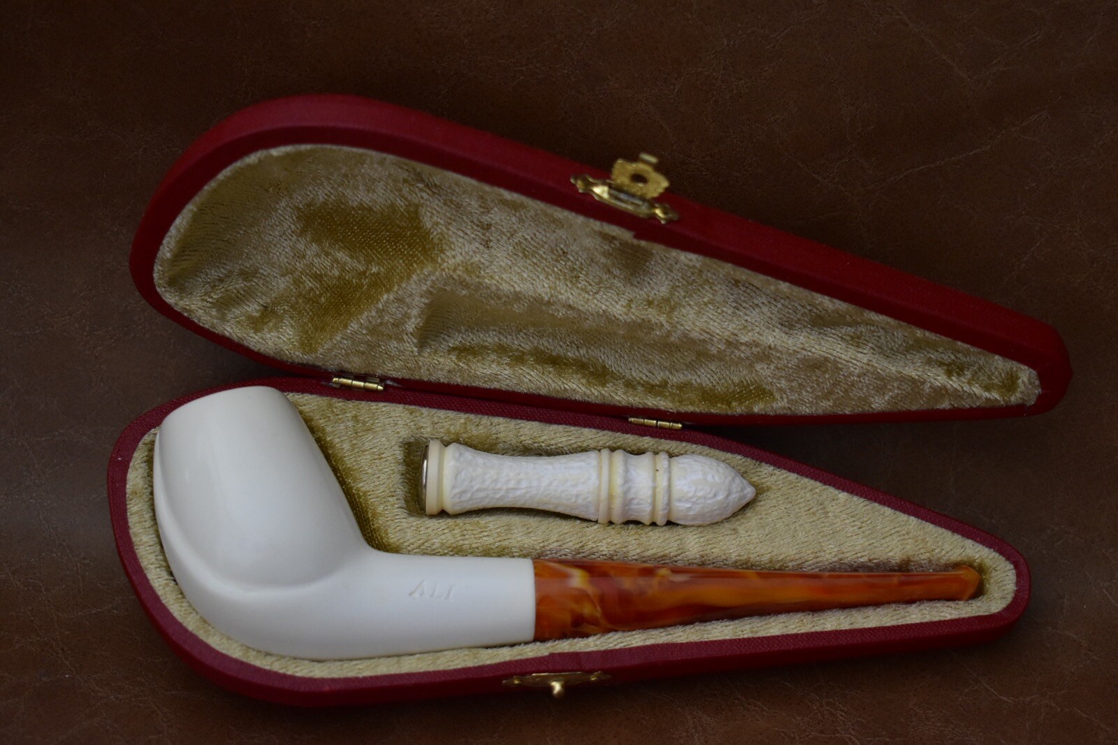 Smooth Zulu Shaper Pipe By ALI new-block Meerschaum Handmade W Case ...