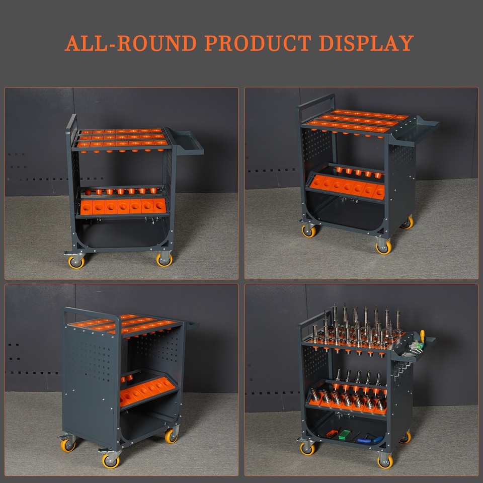Heavy CNC tool cart CAT40/BT40/NMTB40 CNC Tool Holder - Holds 35 Tool ...